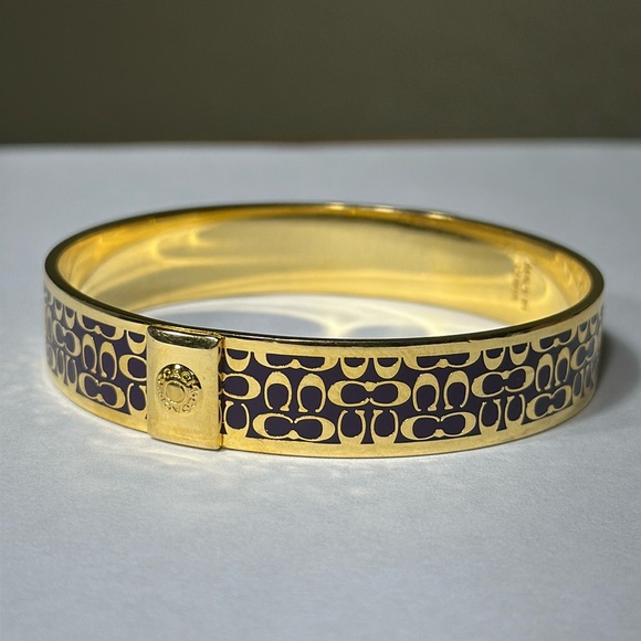 Coach | Jewelry | Coach Gold And Purple Enamel Bangle Bracelet | Poshmark